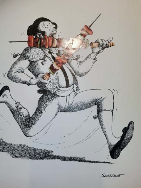 "CORRIDA BROCHETTES" - INEDIT / planche originale encre et collage de ...