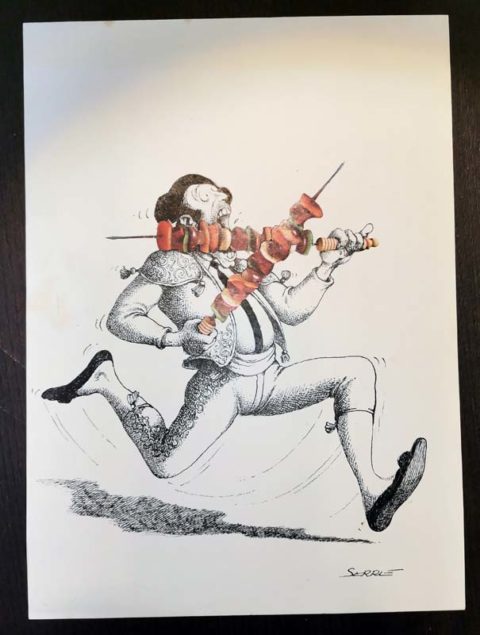 "CORRIDA BROCHETTES" - INEDIT / planche originale encre et collage de ...
